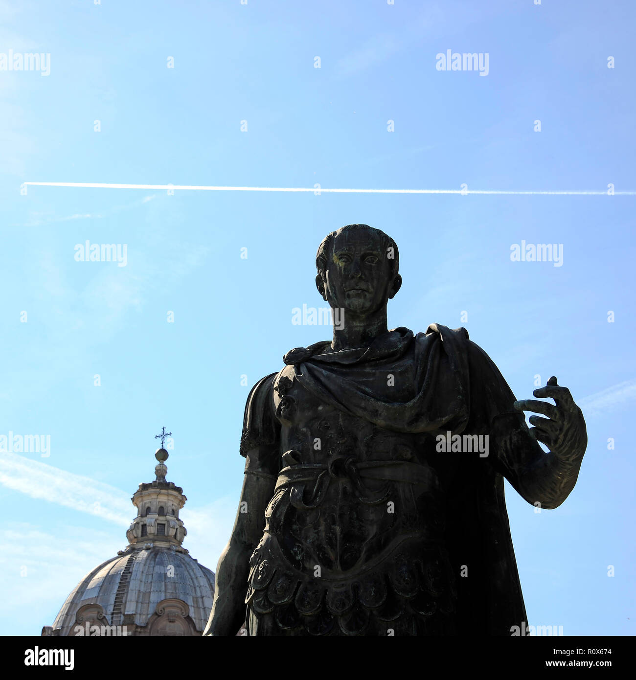 Statue of Gaius Julius Caesar at the imperial forums of ROME. Gaius ...
