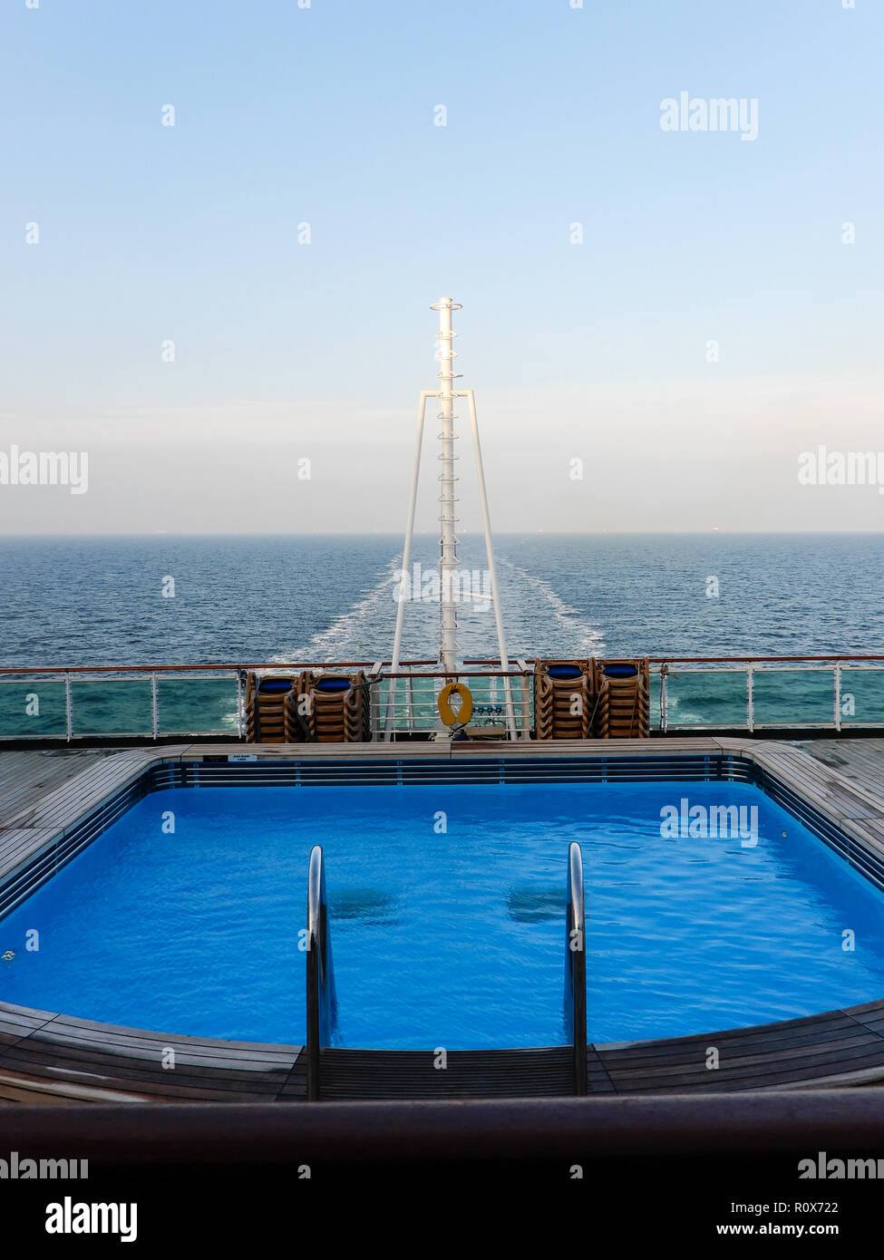 English Channel, United Kingdom - April 28 2018: View over the pool on ...
