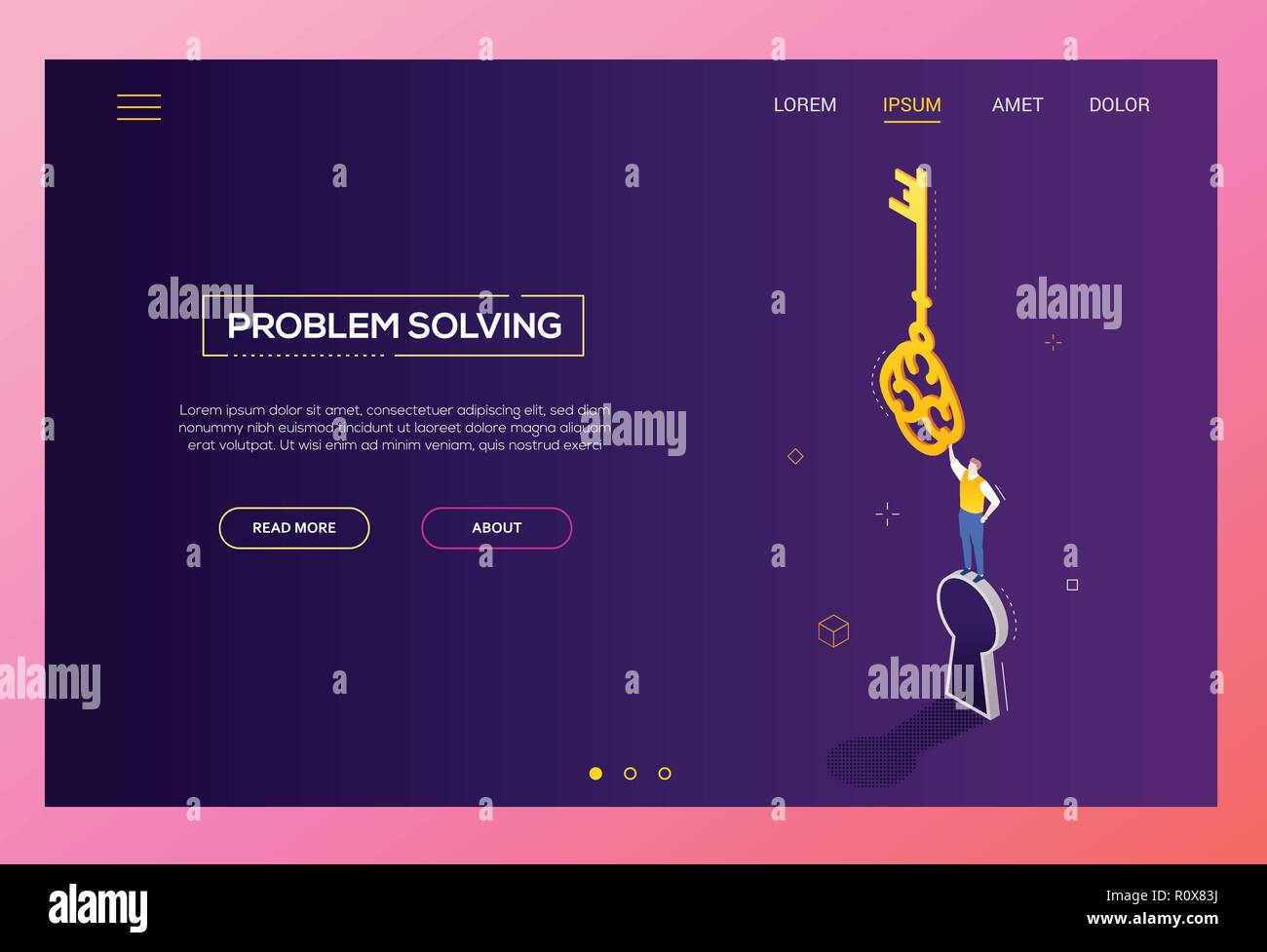 Problem solving - modern isometric vector web banner Stock Vector Image ...