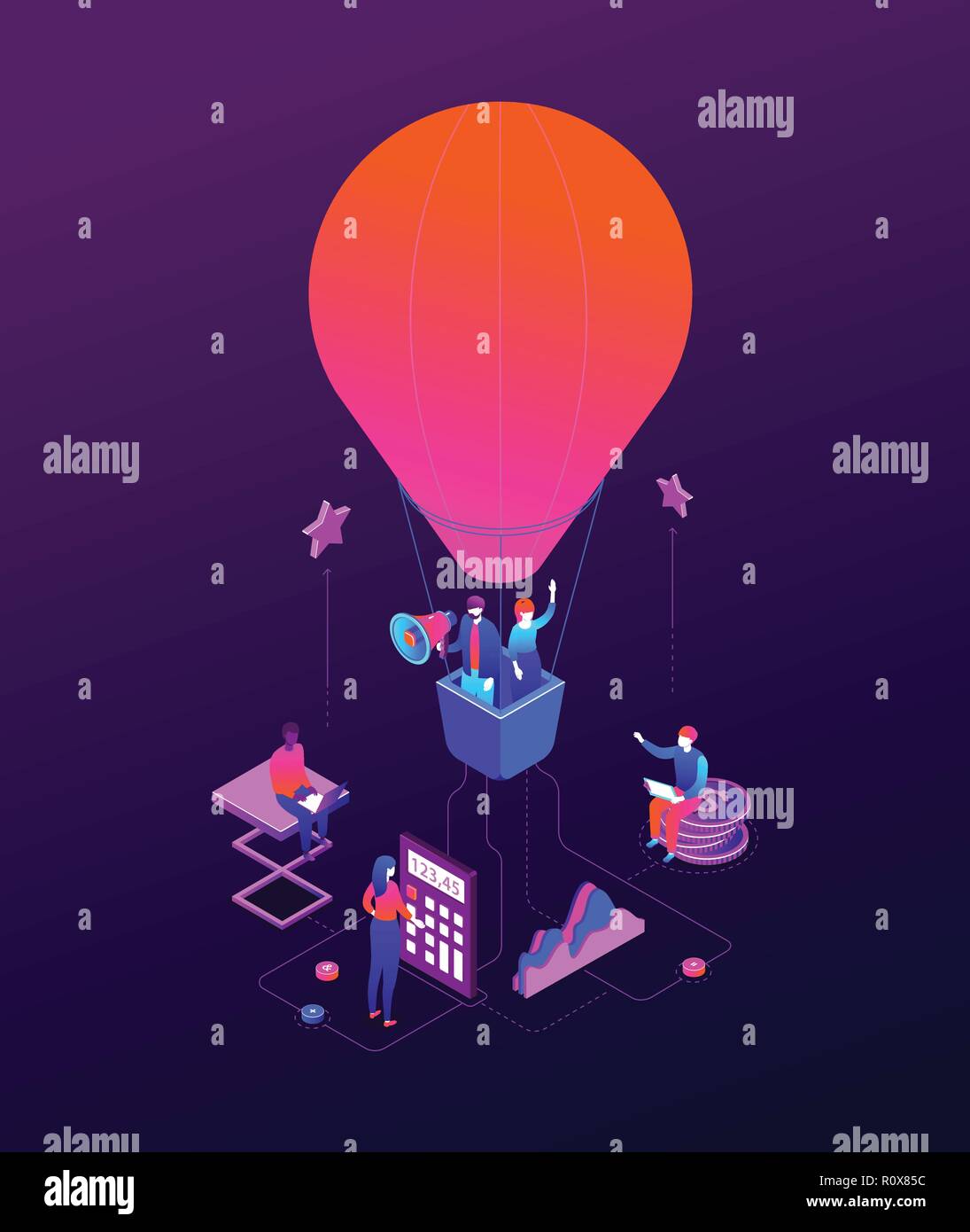 Goal achievement - modern isometric vector colorful illustration Stock ...