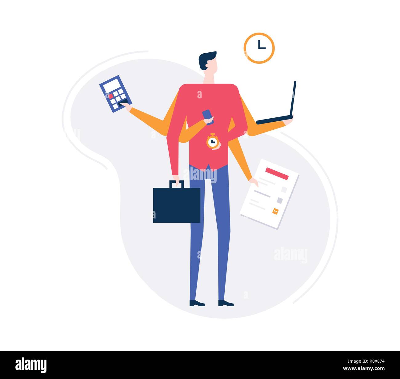 Multitasking flat design style hi-res stock photography and images - Alamy