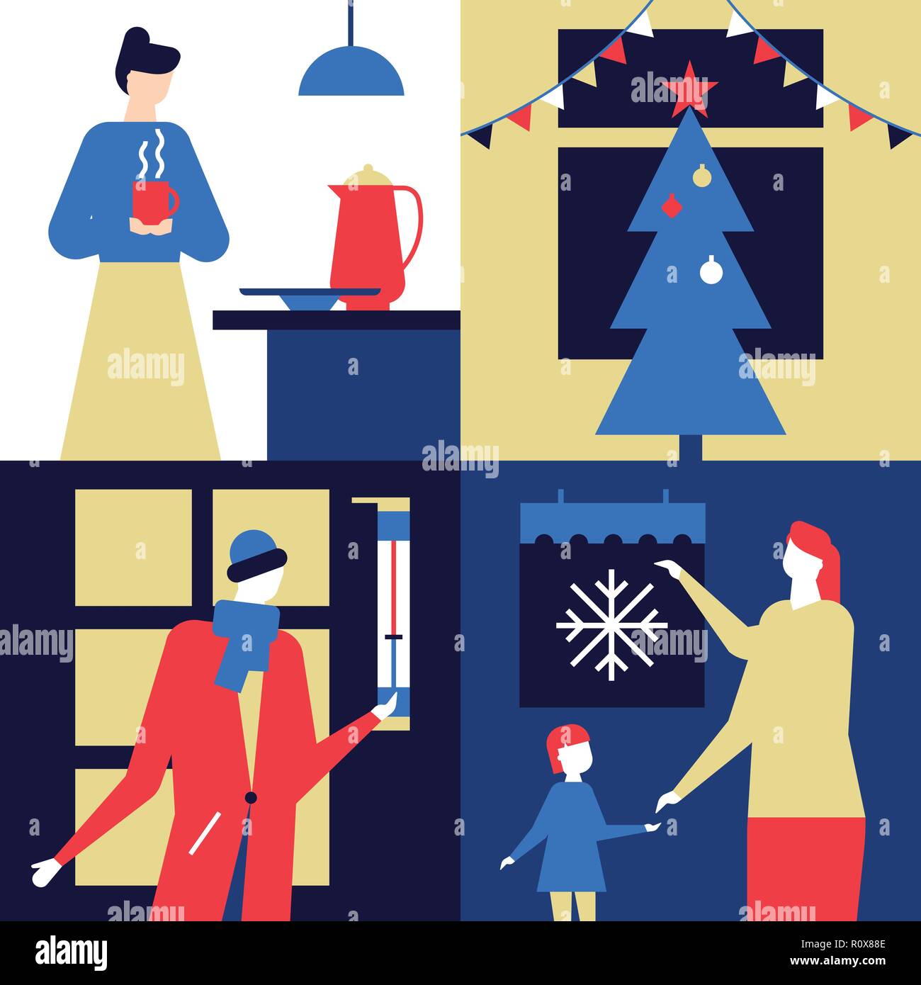 Cartoon family christmas time Stock Vector Images - Alamy