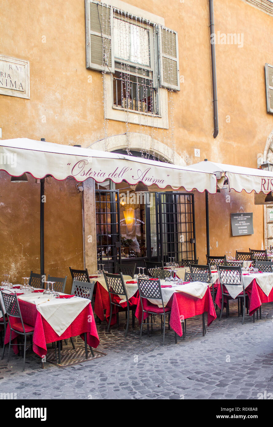 cafe on the street in Rome Stock Photo - Alamy