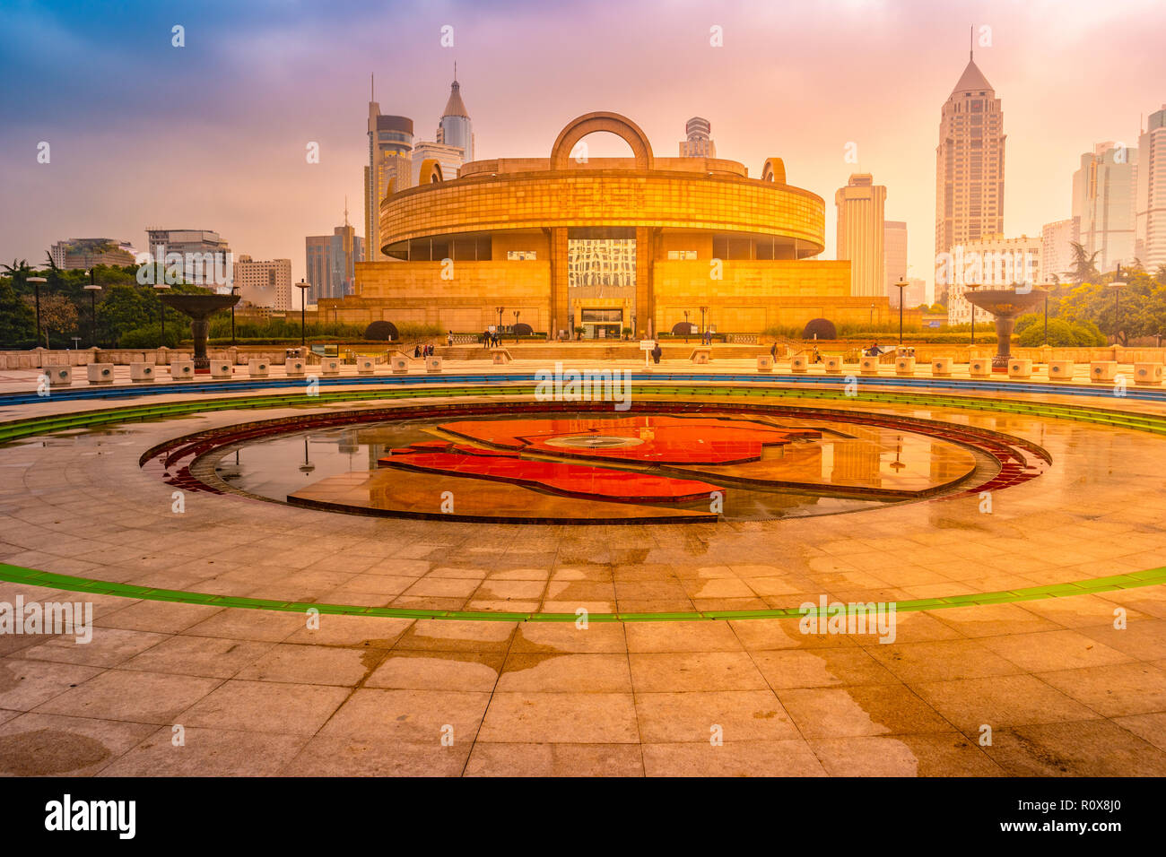 Shanghai downtown at day time, with Shanghai Museum background Stock ...