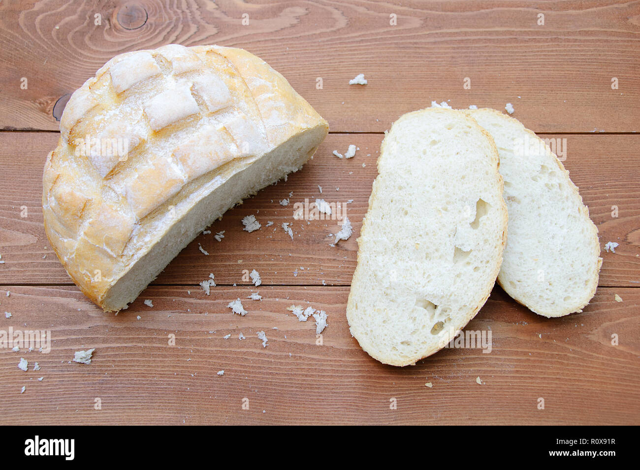 A loaf of white bread and chopped bread toast Stock Photo - Alamy