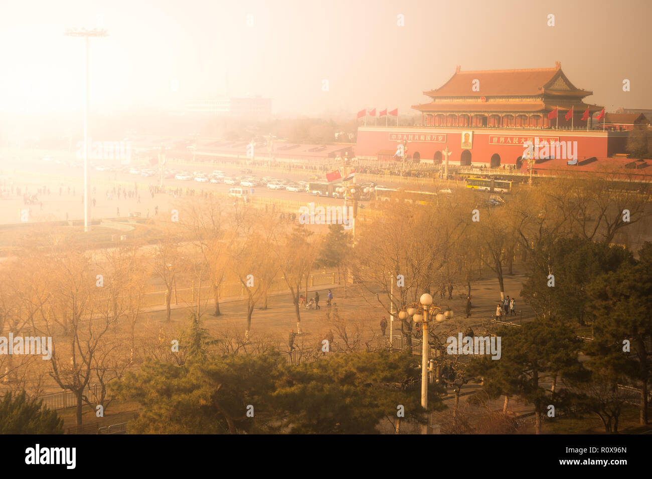 An aerial bird view of the the famous Forbidden City in Beijing, China ...
