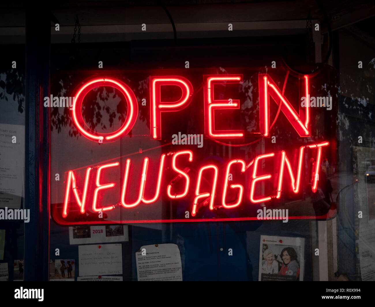 Newsagent shop neon sign hi-res stock photography and images - Alamy