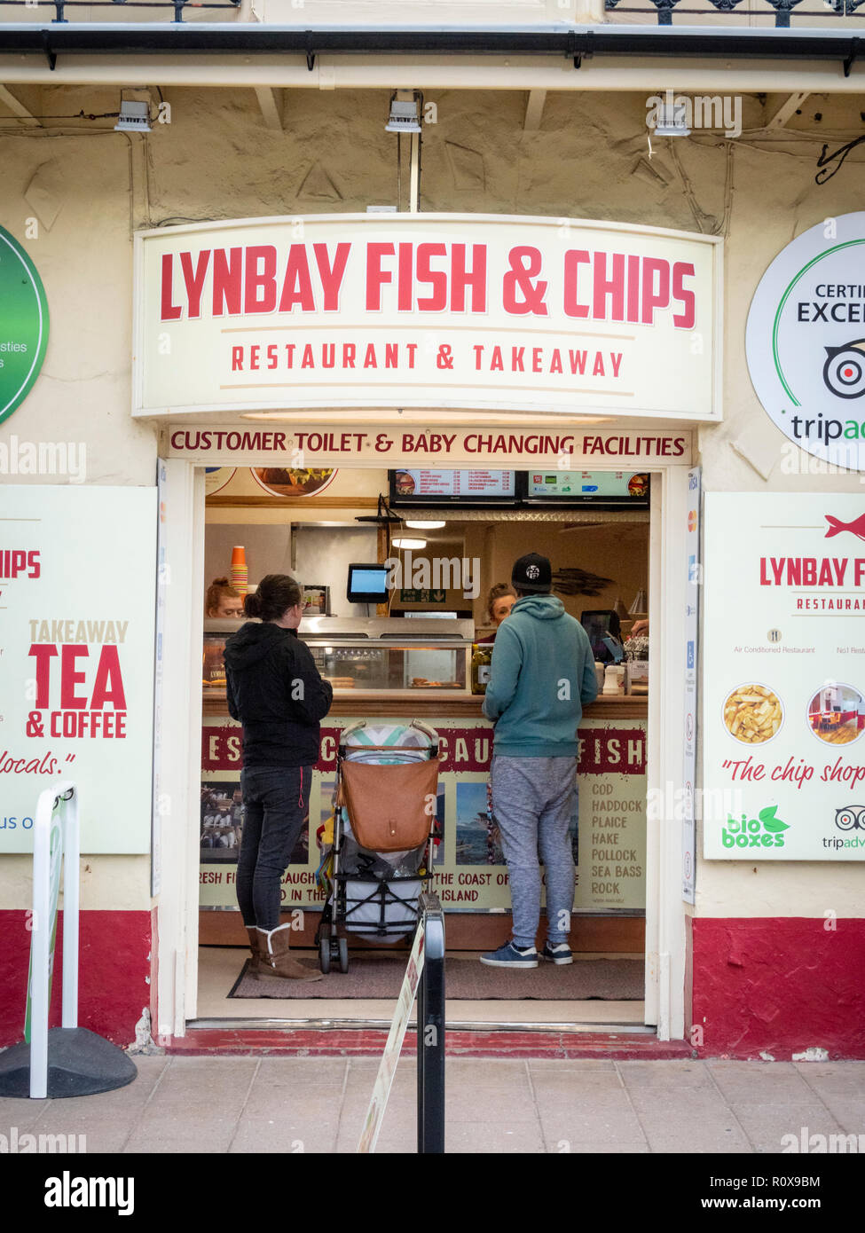 Lynbay Fish and chip shop Ilfracombe Devon UK Stock Photo - Alamy