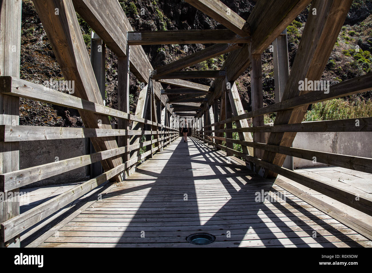 Sao Vicente wooden bridge, Madeira Island Stock Photo - Alamy