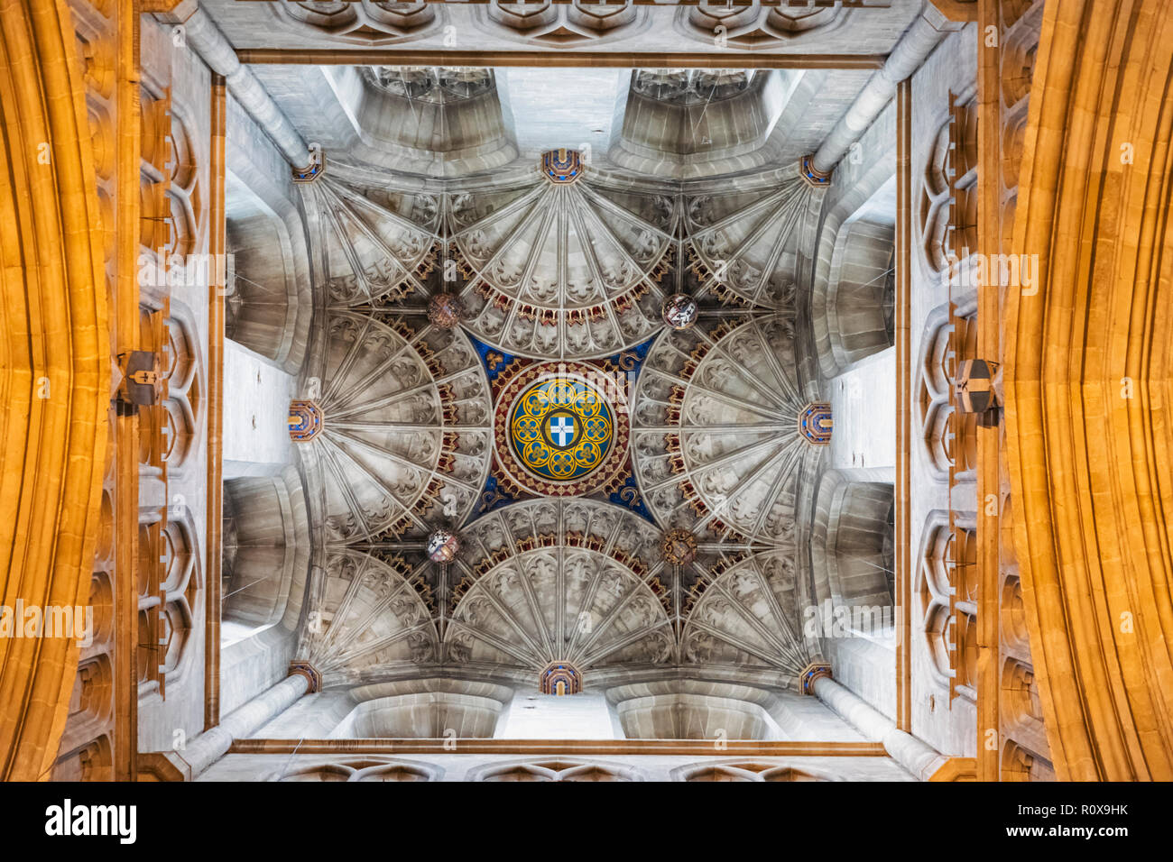 England, Kent, Canterbury, Canterbury Cathedral, Fan Vaulted Ceiling of ...