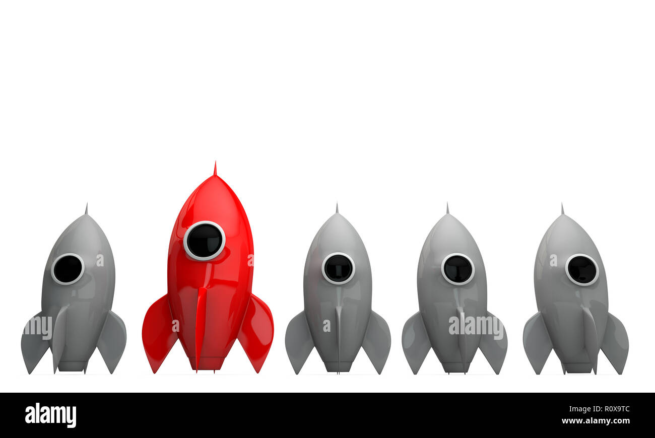Rocket space ship. Startup business launch concept. 3D Rendering Stock ...