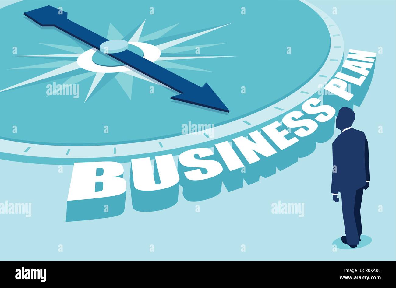 Creative vector of compass with arrow aiming at business plan for a ...