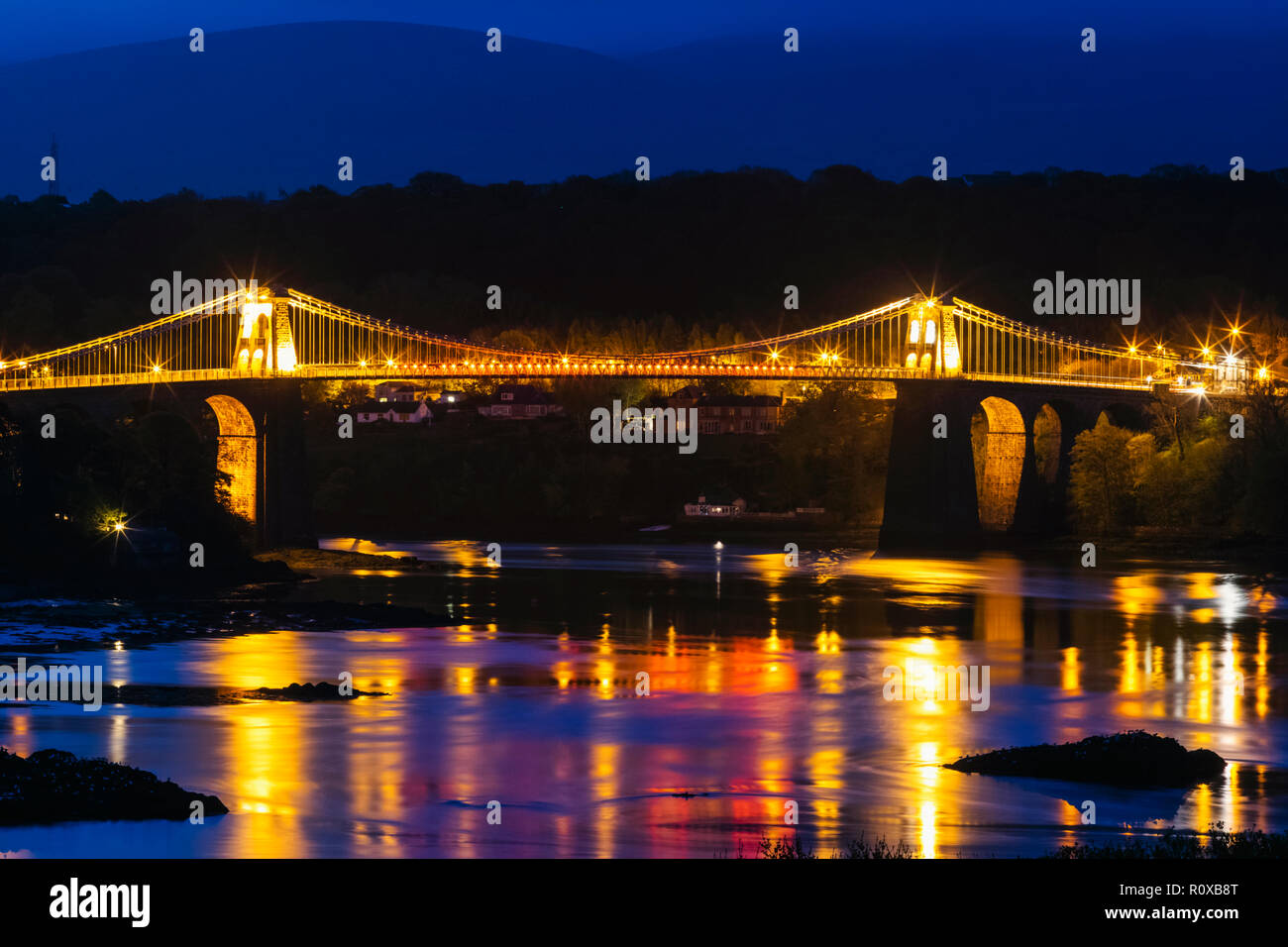 Wales, Anglesey, The Menai Suspension Bridge Stock Photo - Alamy