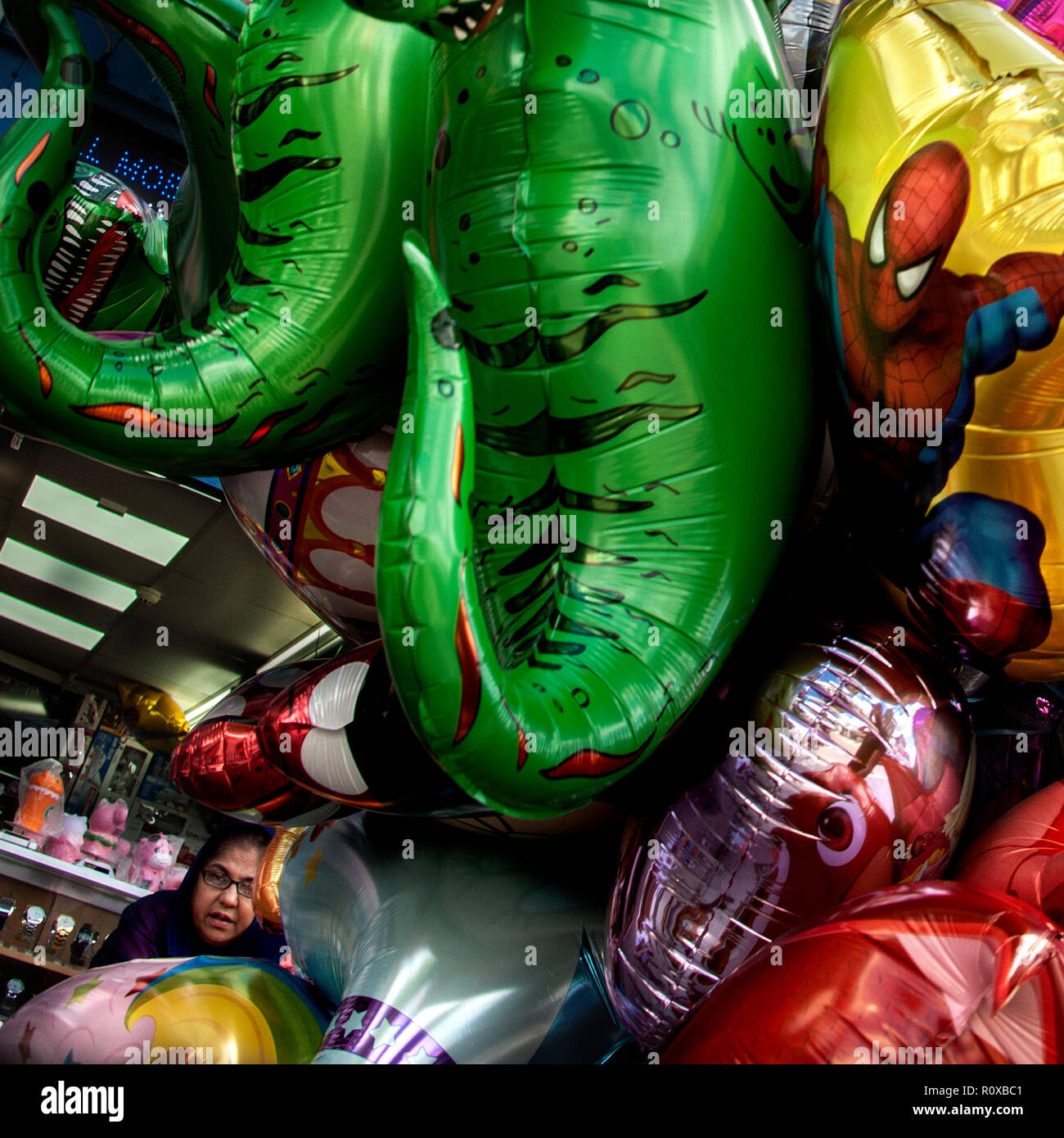 Helium Cartoon Characters Balloons Stock Photo - Alamy