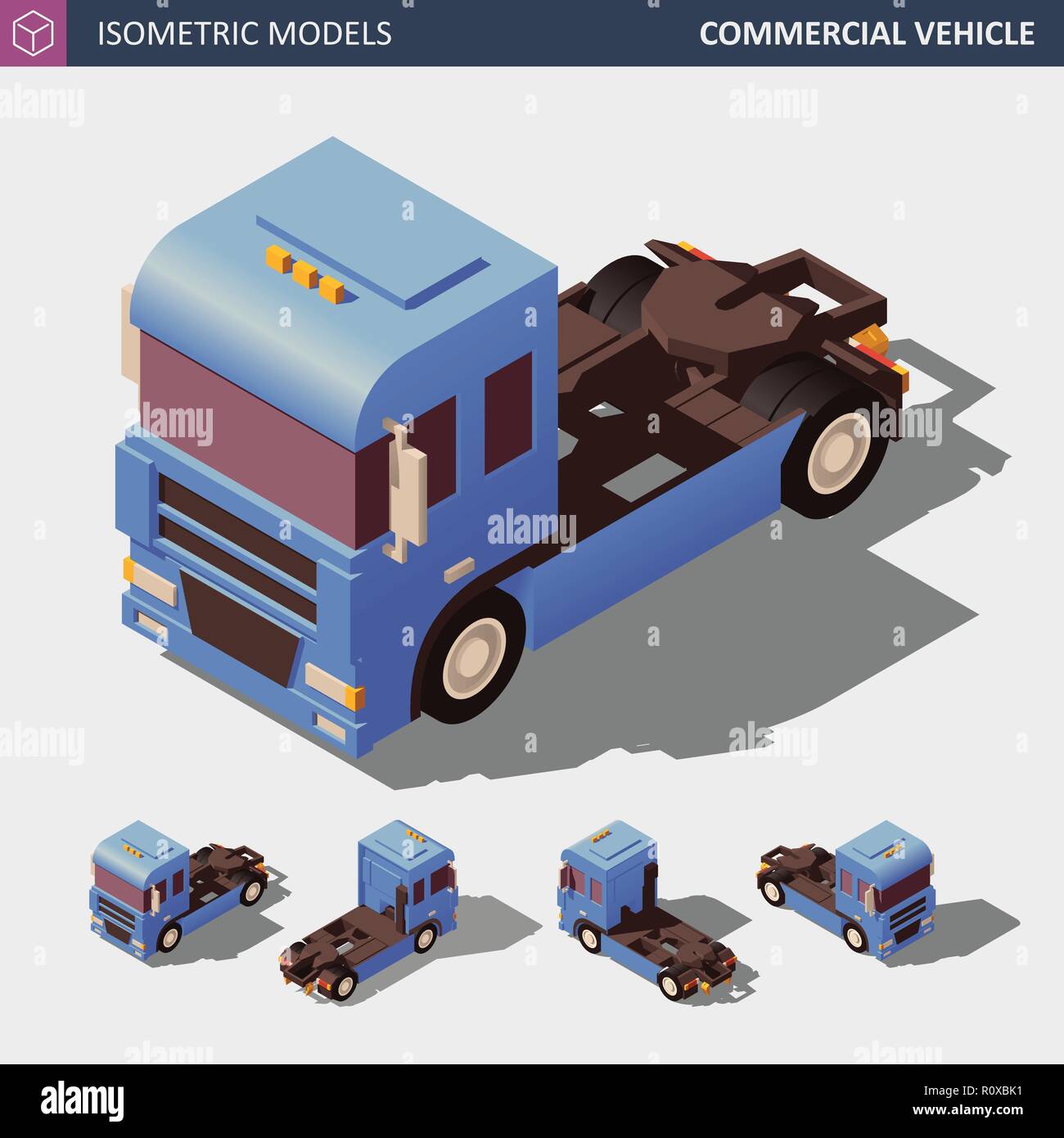 Commercial Vehicle. Isometric Vector Illustration in Four Dimensions ...
