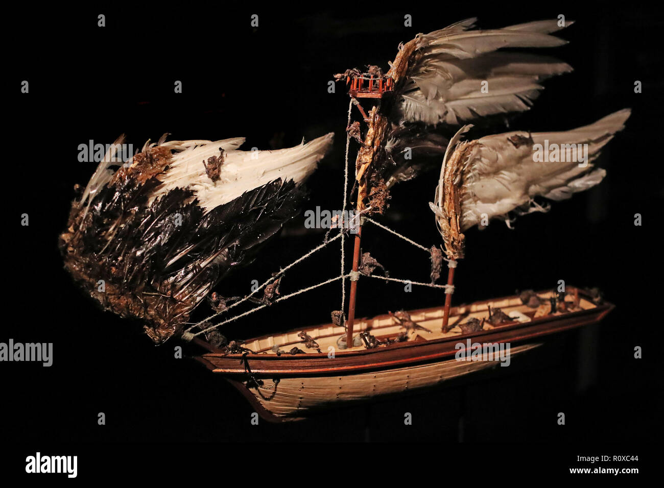 A ship made from mummified baby bats and moth eaten goose wings by ...