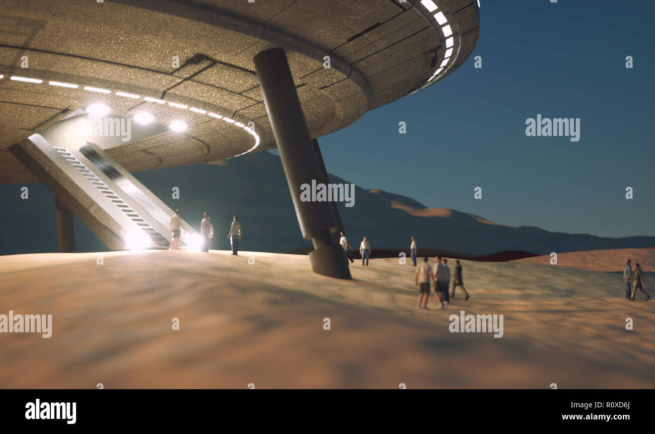 3D rendering. Futuristic alien Spaceship Stock Photo - Alamy
