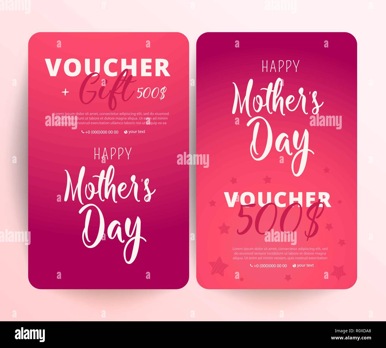 Gift certificate, Coupon template with mother day text on gradient ...