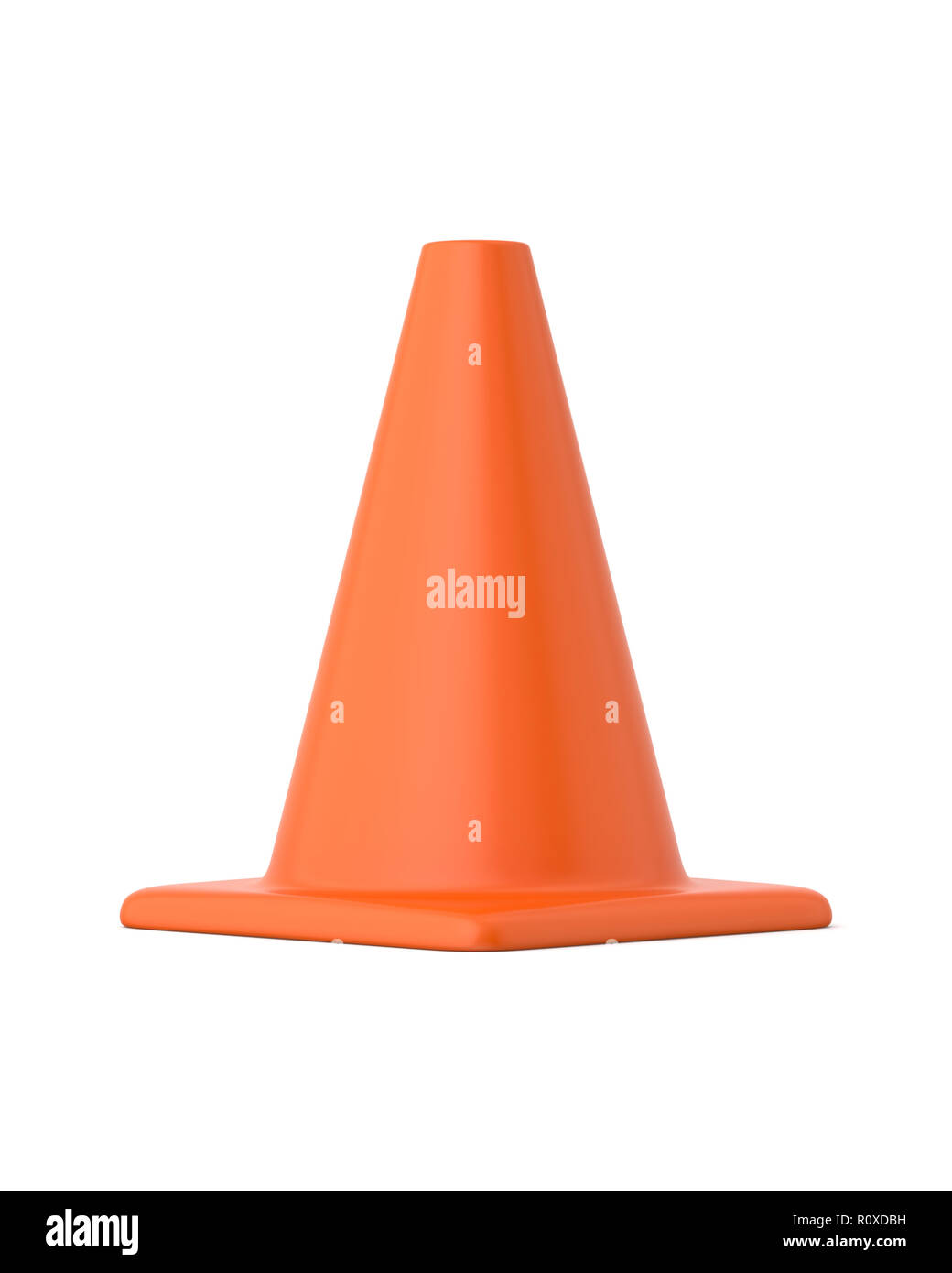 3d rendered orange traffic cone on a white background Stock Photo - Alamy