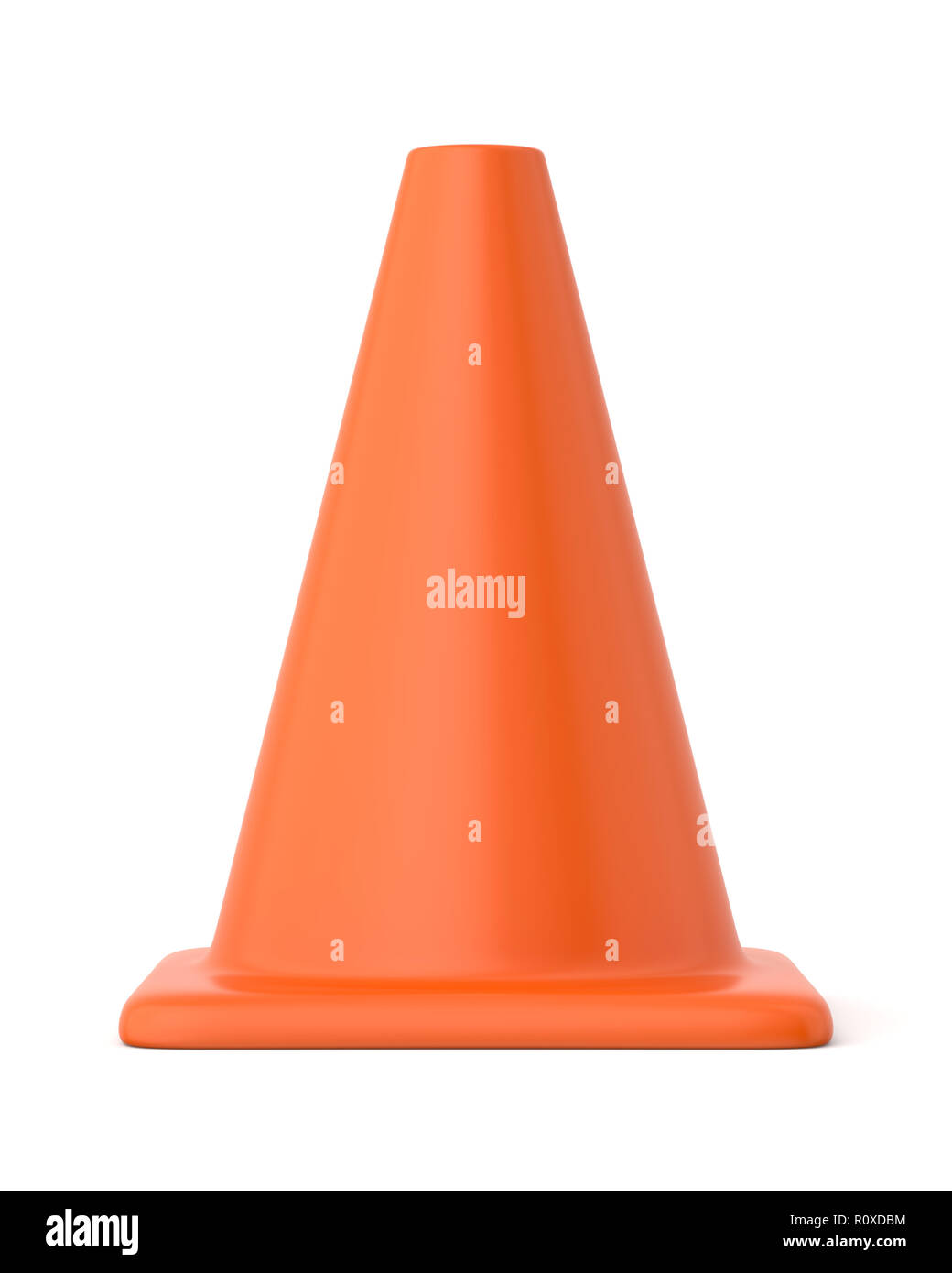 3d rendered orange traffic cone on a white background Stock Photo - Alamy