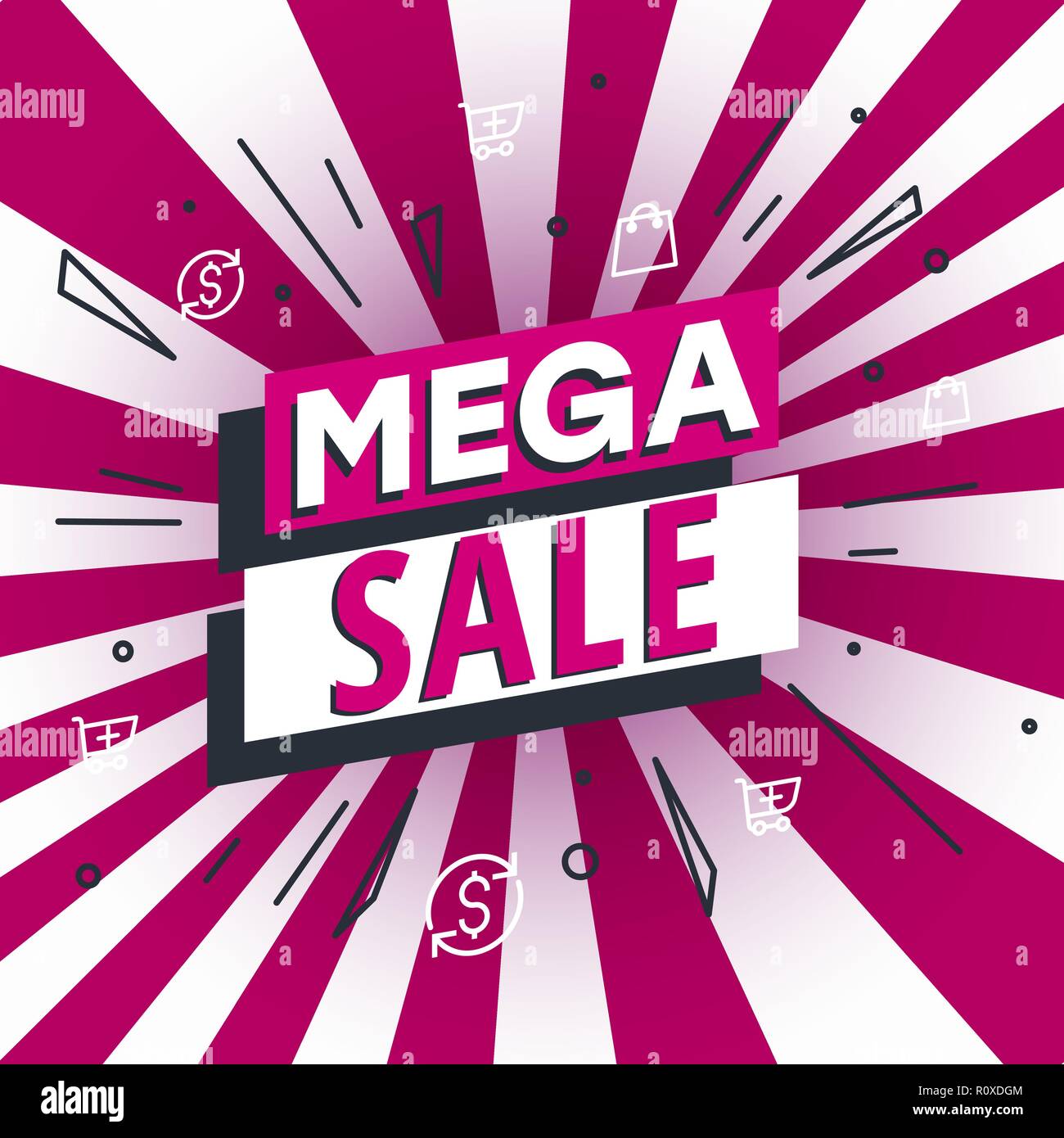 Mega Sale poster, banner. Big sale, clearance. Vector illustration ... Mega Sale poster, banner. Big sale, clearance. Vector illustration ...