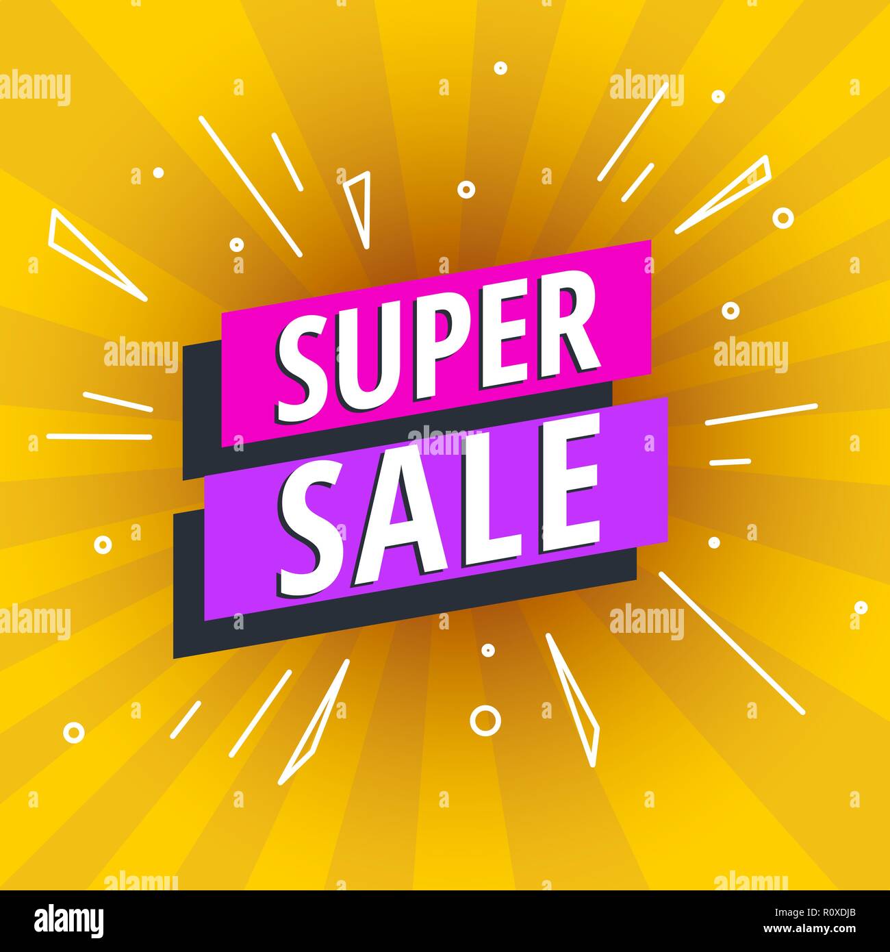 Super Sale poster, banner. Big sale, clearance. Vector illustration ...