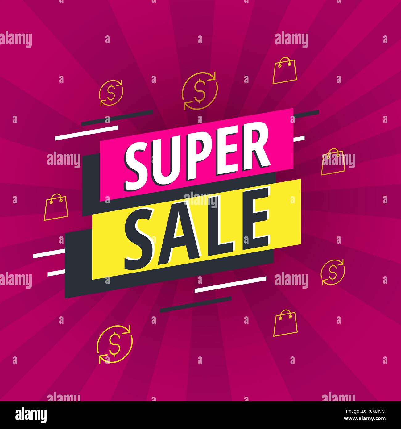 Super Sale poster, banner. Big sale, clearance. Vector illustration ...