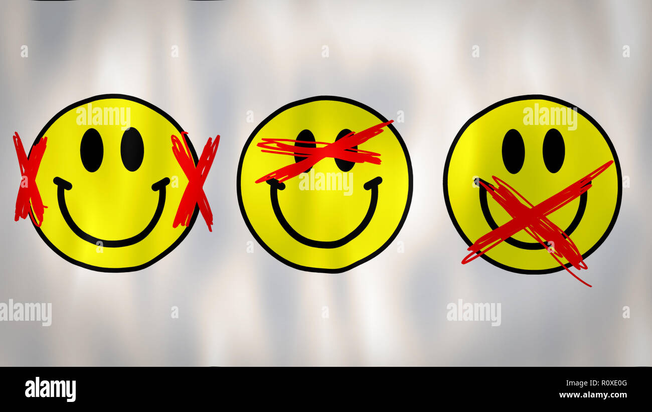 flag representing the Three wise monkeys in the smile version, ideal ...