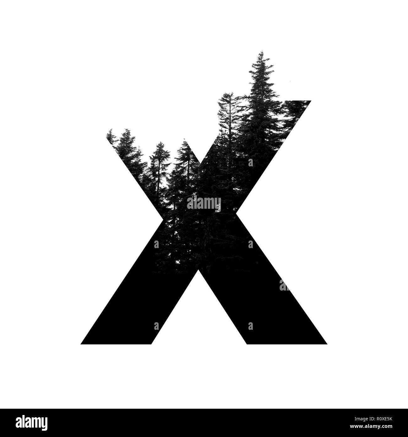 Letter X hipster wilderness font lettering. Outdoor adventure Stock ...