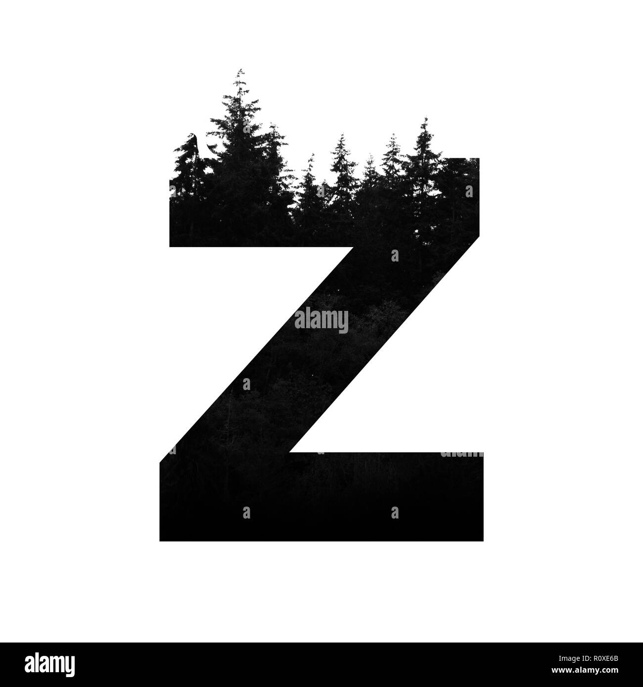 Letter Z hipster wilderness font lettering. Outdoor adventure Stock ...