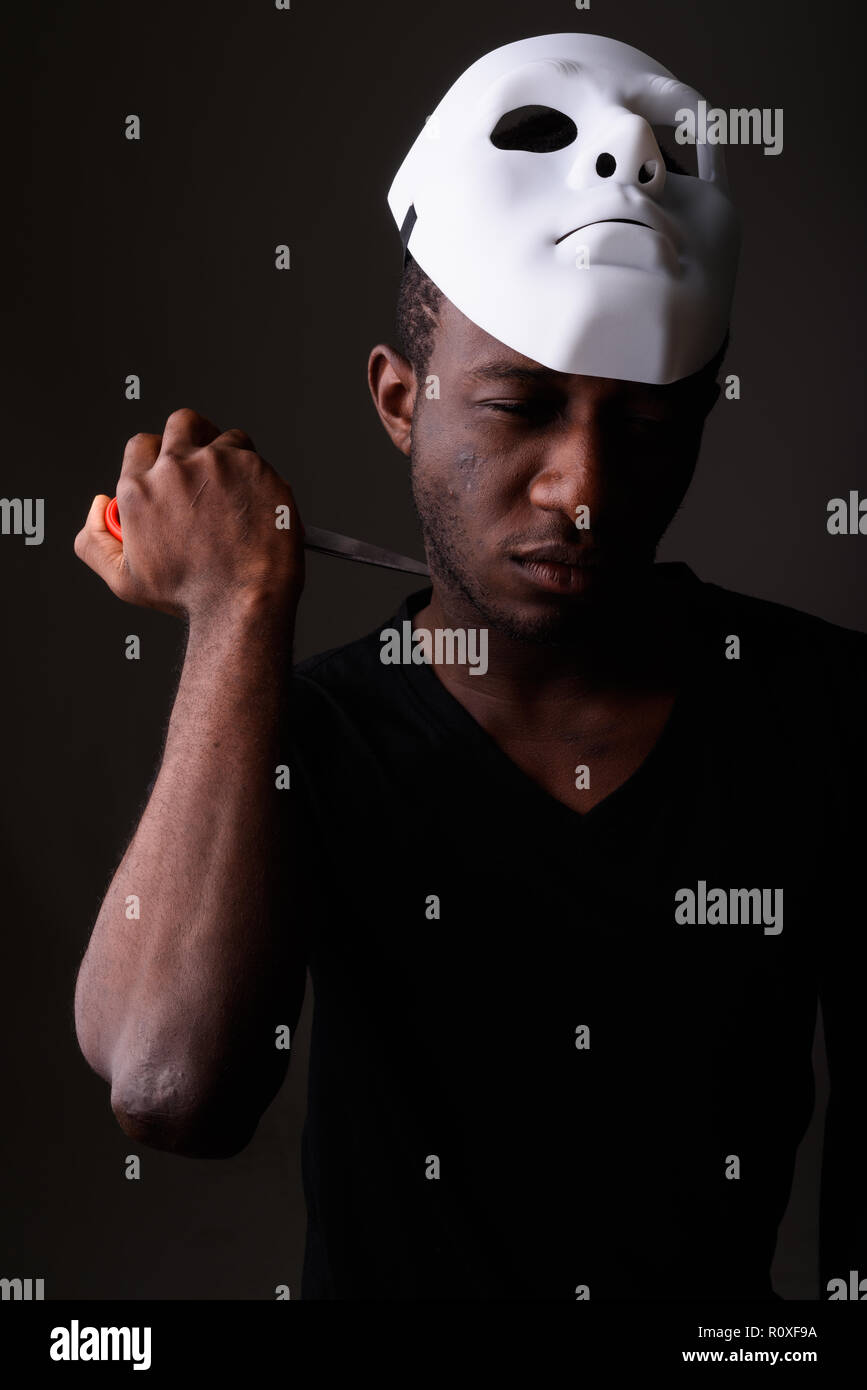 Man depression holding face hi-res stock photography and images - Alamy