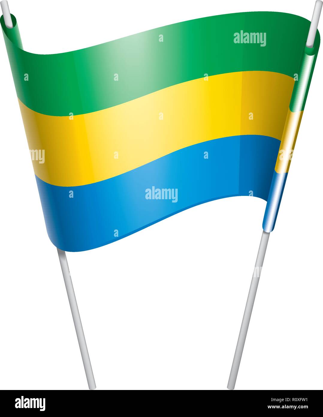 Gabon flag, vector illustration on a white background Stock Vector ...