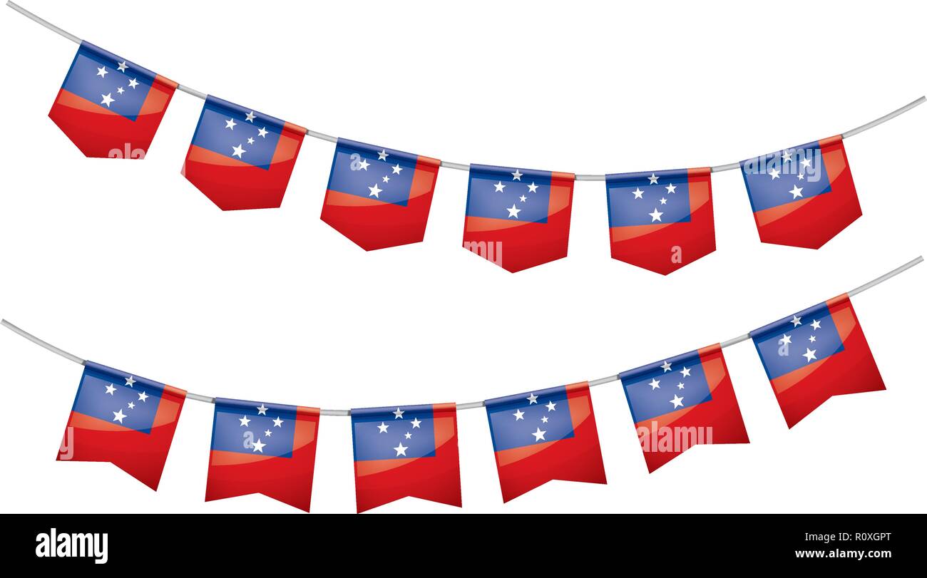 Samoa flag, vector illustration on a white background Stock Vector ...