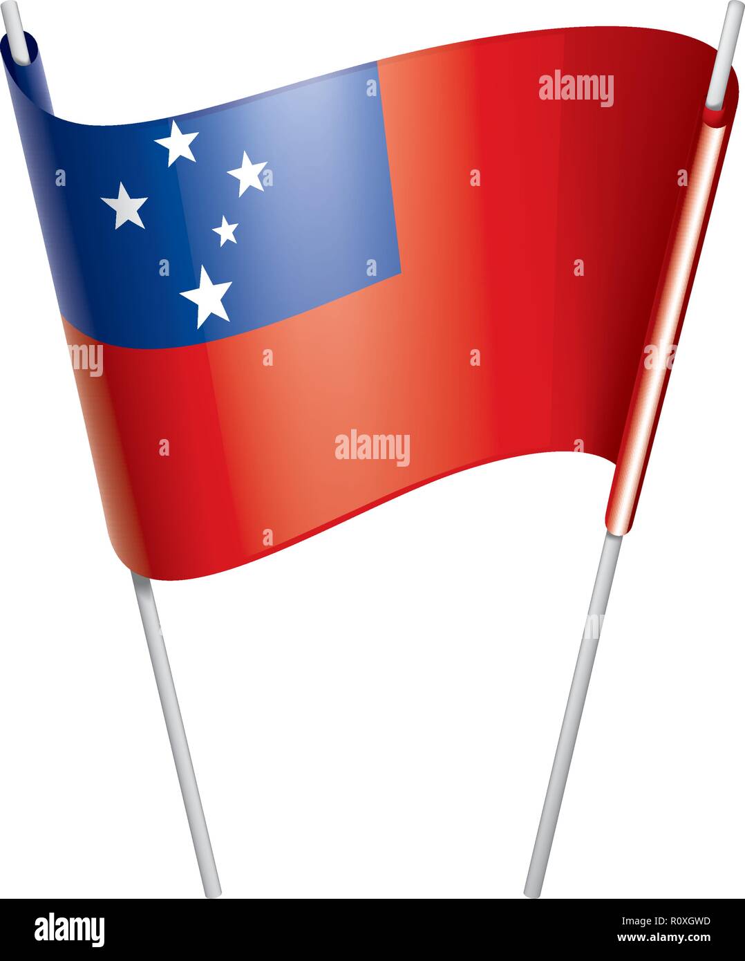 Samoa flag, vector illustration on a white background Stock Vector ...