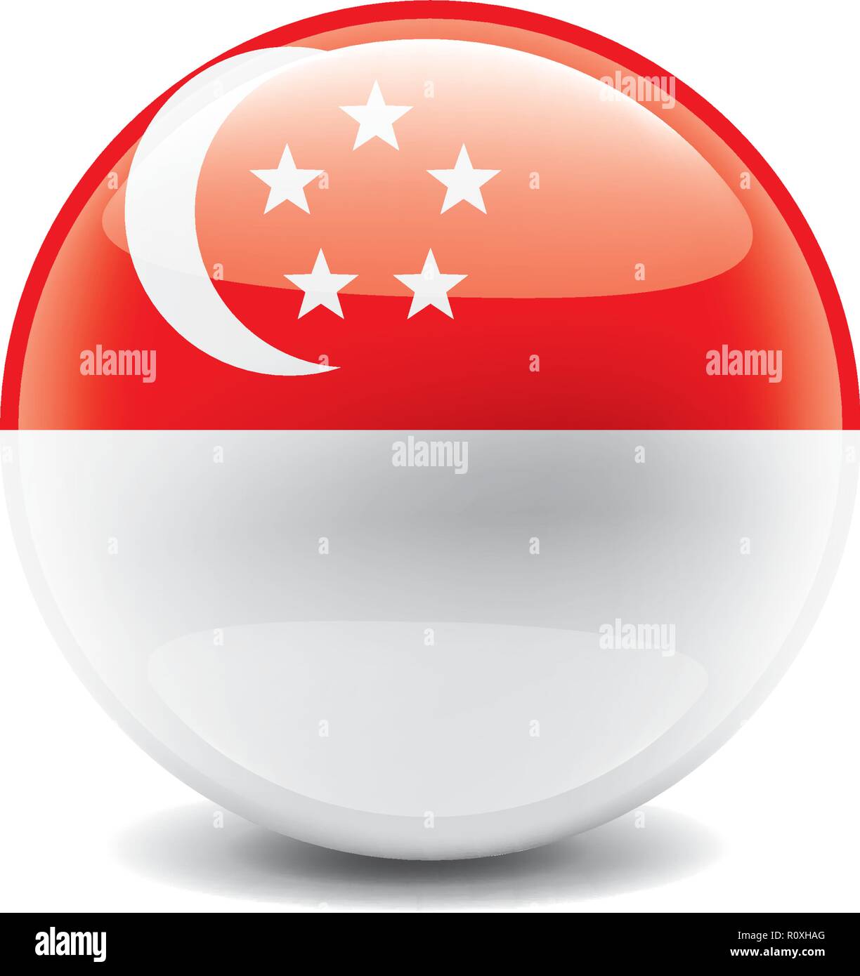 Singapore flag, vector illustration on a white background Stock Vector ...
