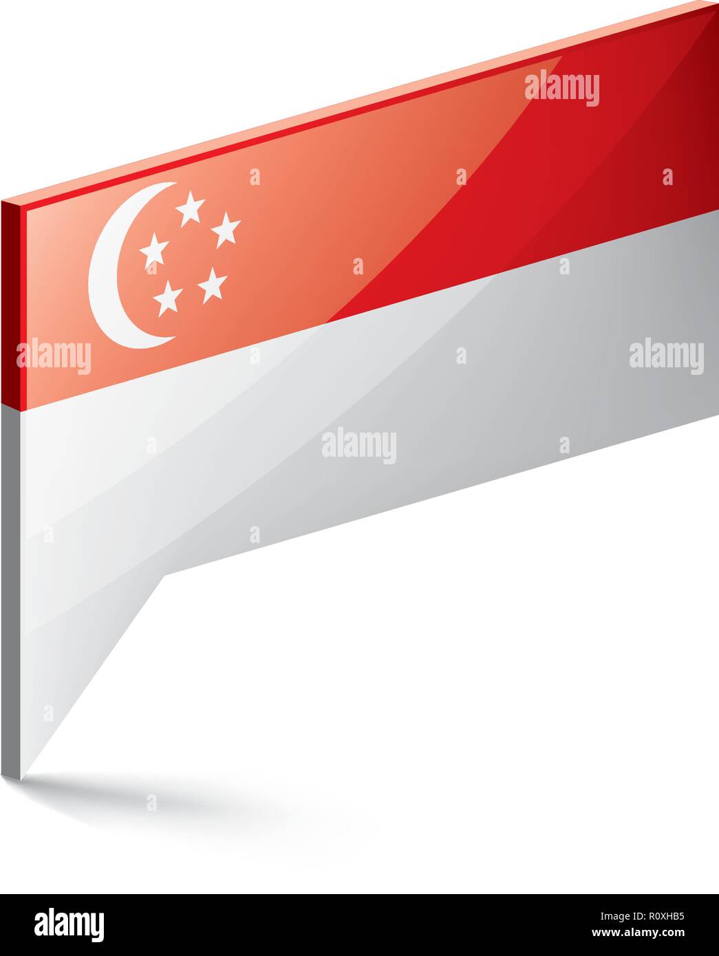Singapore flag, vector illustration on a white background Stock Vector ...