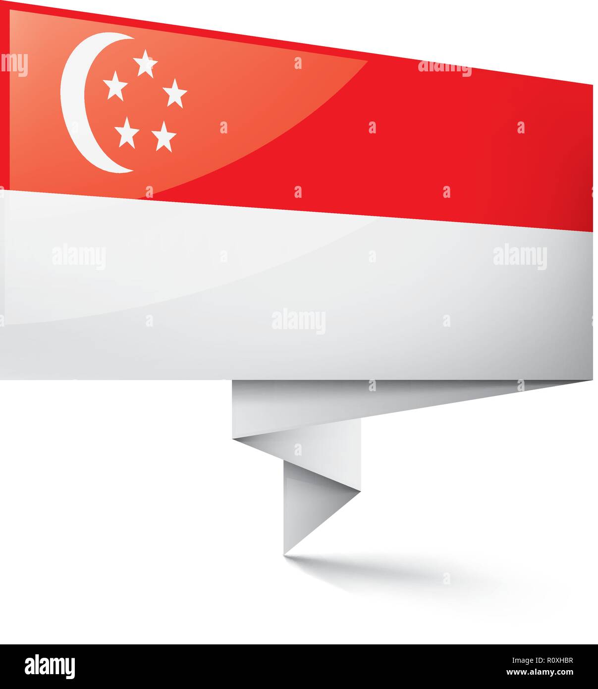 Singapore flag, vector illustration on a white background Stock Vector ...