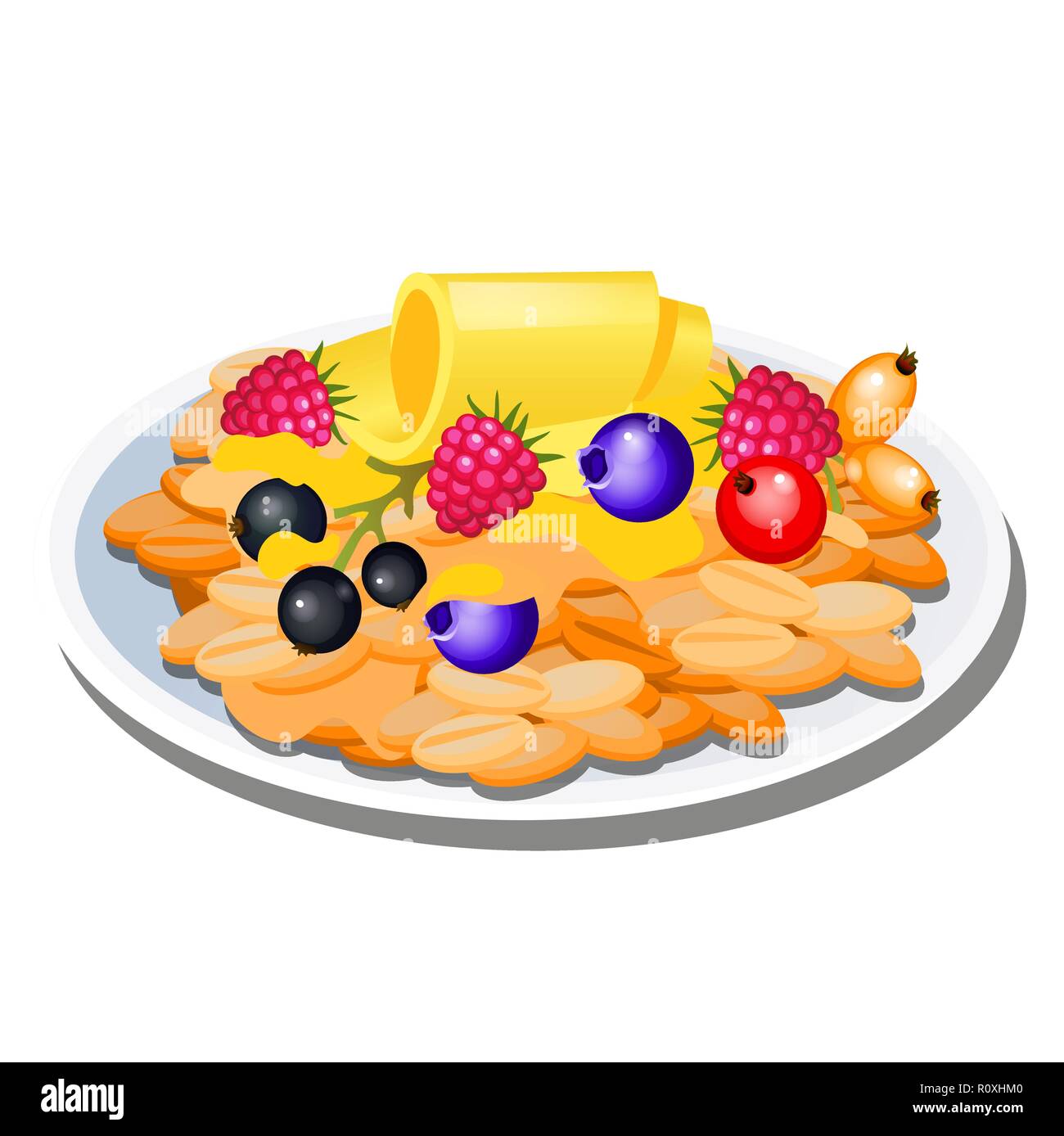 Healthy Food Plate Cartoon