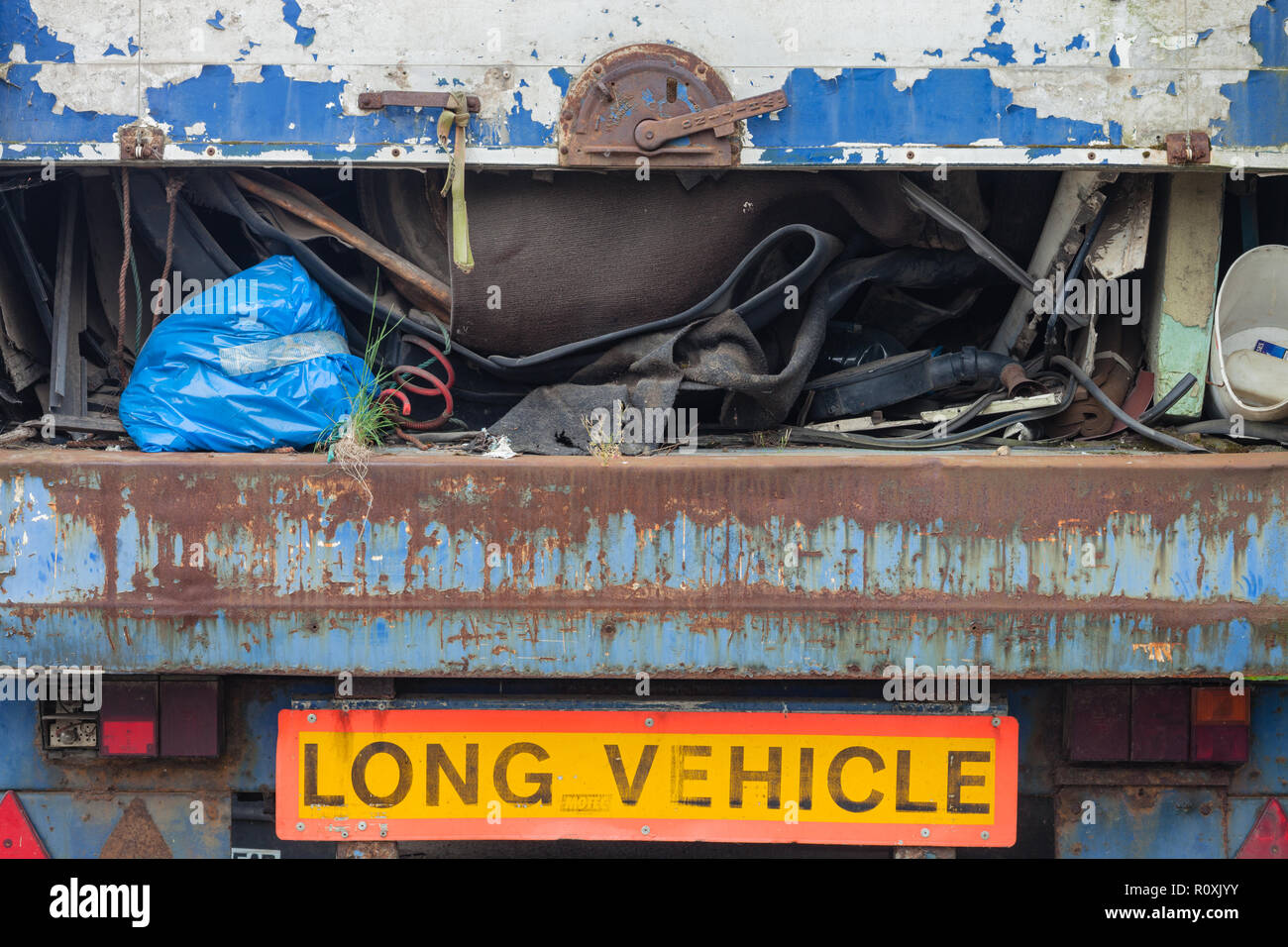 Extreme fly tipping including complete fully laden articulated trailer ...