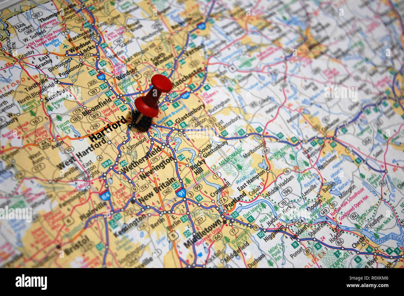 Hartford map hi-res stock photography and images - Alamy