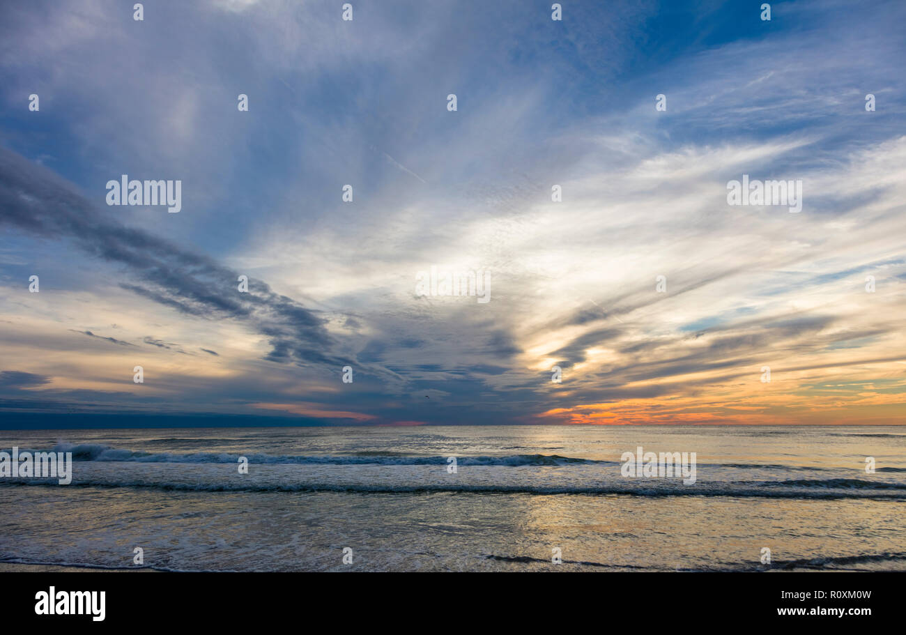Storm at sunset over Gulf of Mexico in southwest Florida, UNited States ...