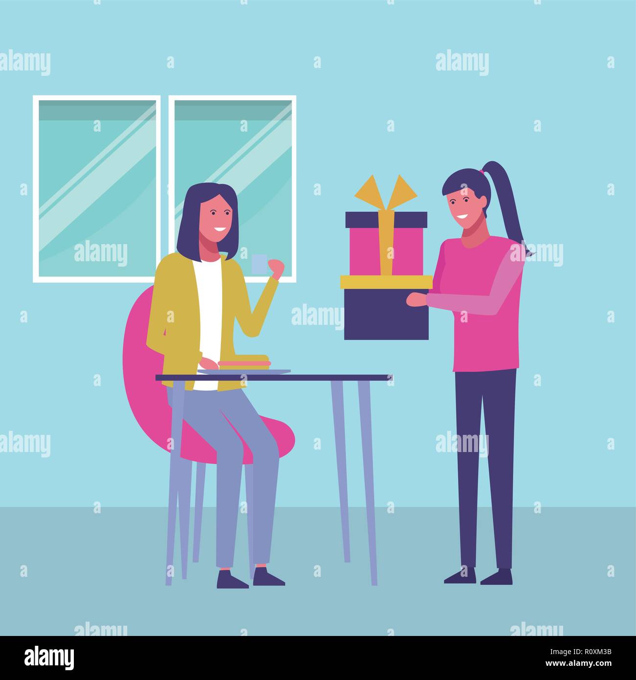 Sharing work environment Stock Vector Images - Alamy