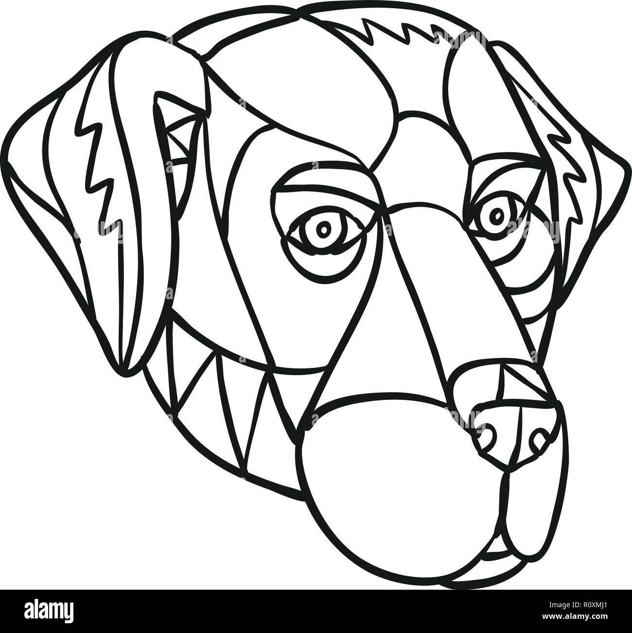 Mosaic low polygon style illustration of head of a black lab, labrador ...