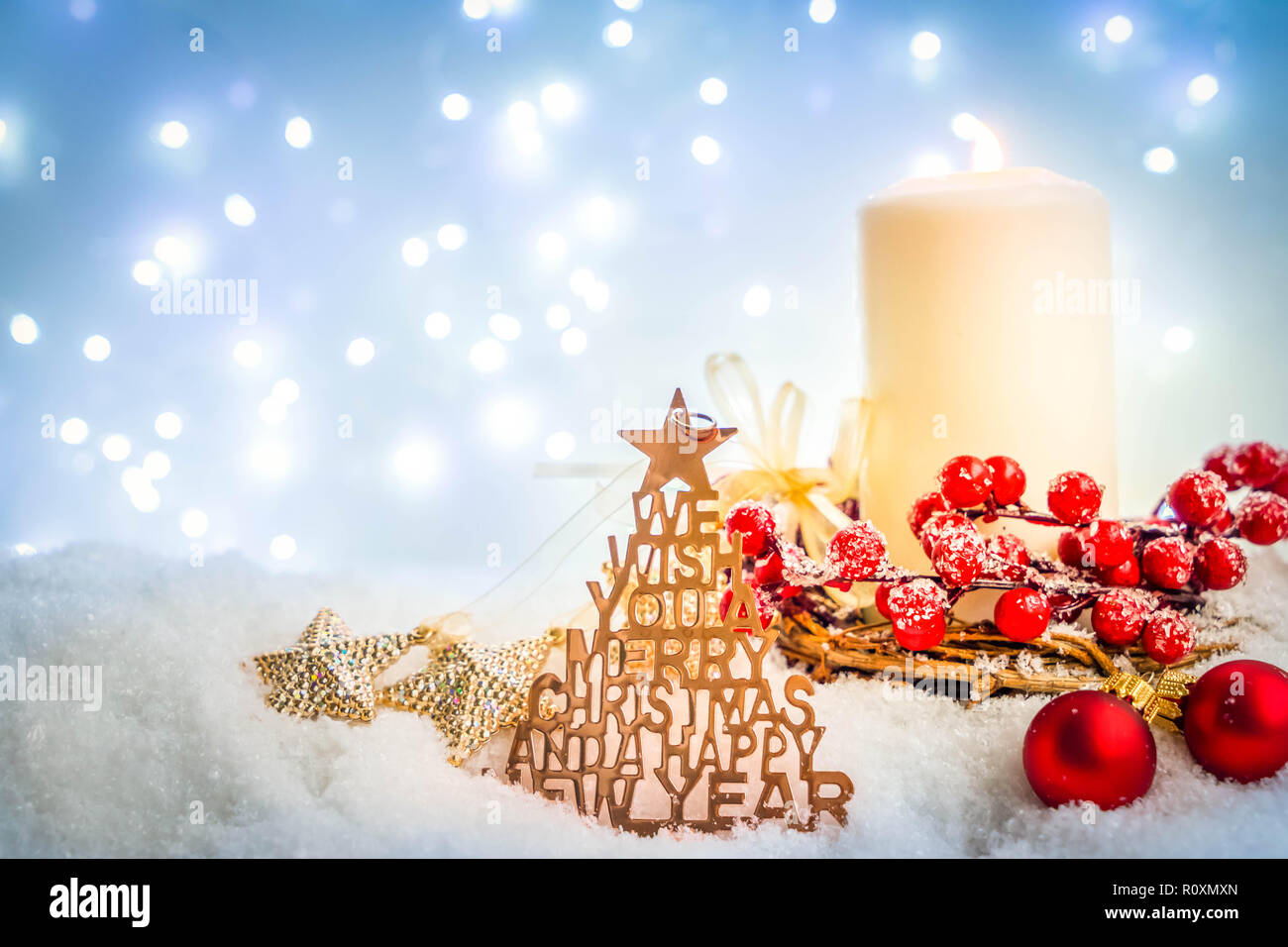 White christmas with snow Stock Photo - Alamy