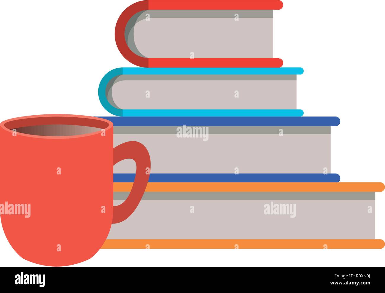 Background books cup tea Stock Vector Images - Alamy