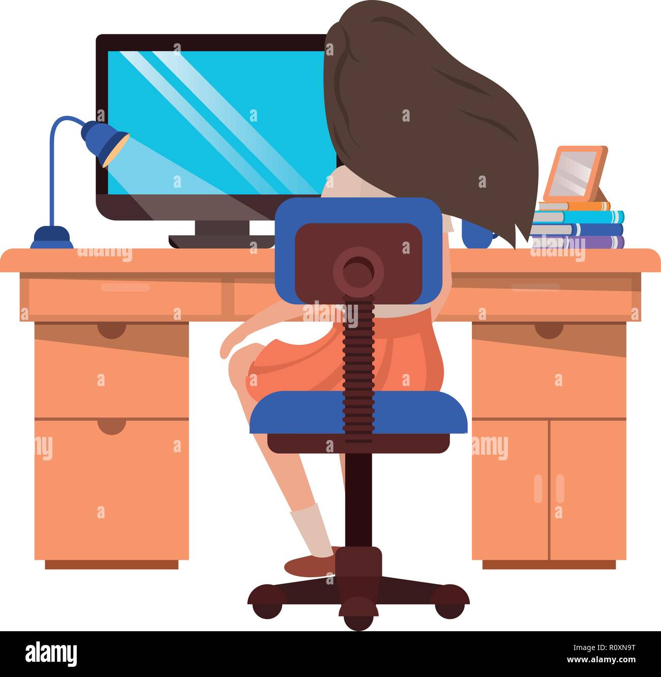 woman working in the office avatar character Stock Vector Image & Art ...