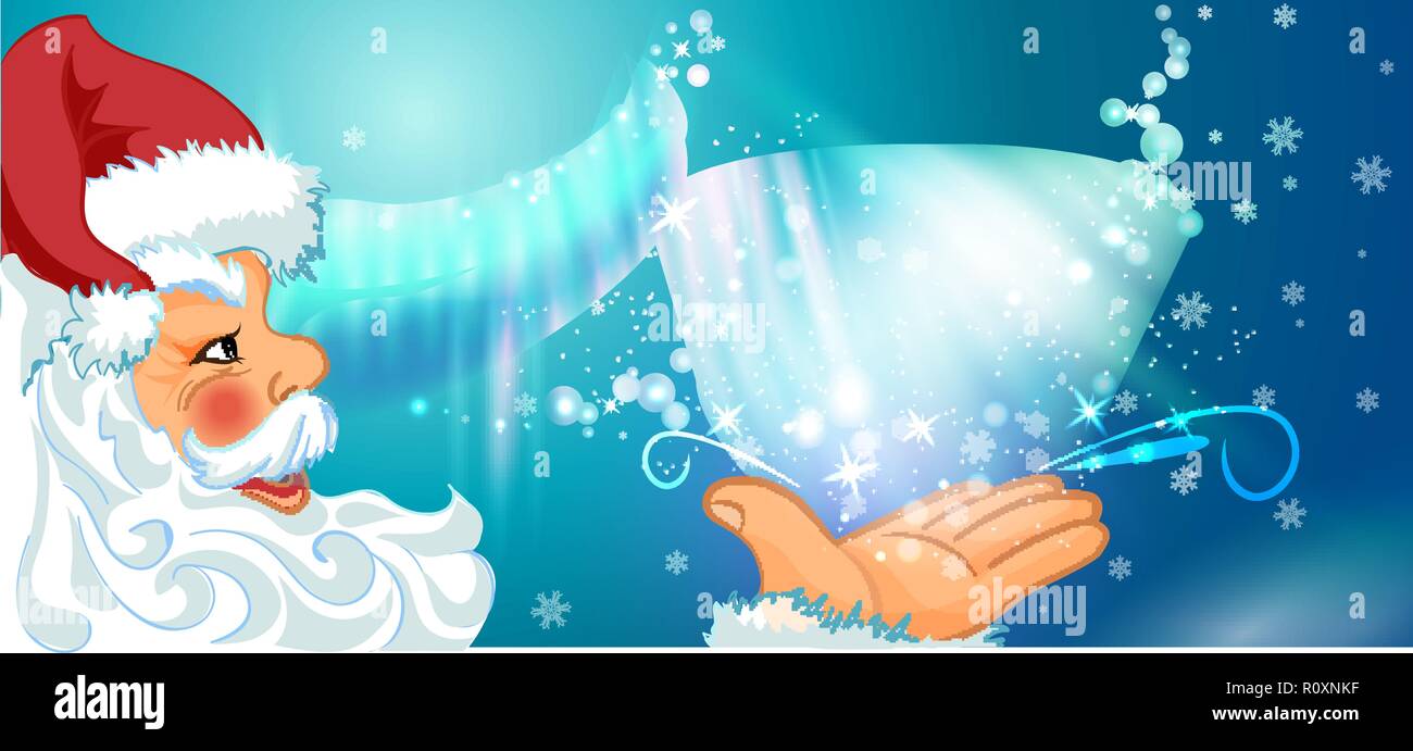 greeting card Santa Claus in the cold congratulations Stock Vector ...