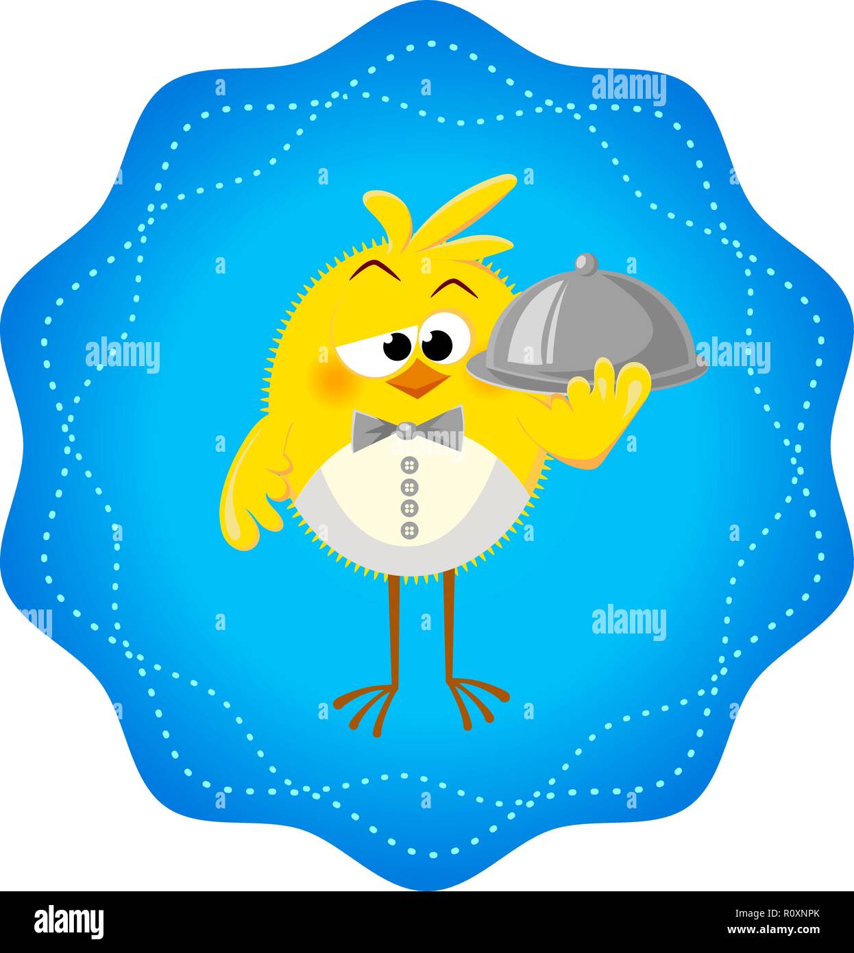 Funny icon with chicken waiters, to the children's menu at the ...