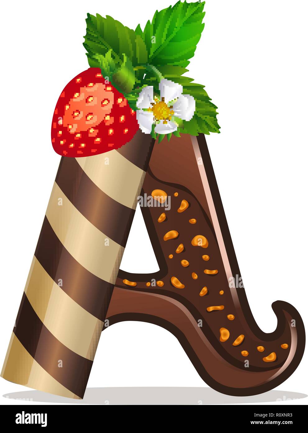 Cards for children for learning the alphabet. Letter a as chocolate, in ...