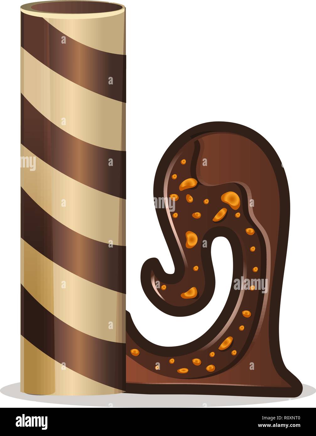 Cards for children for learning the alphabet. Letter l as chocolate, in ...